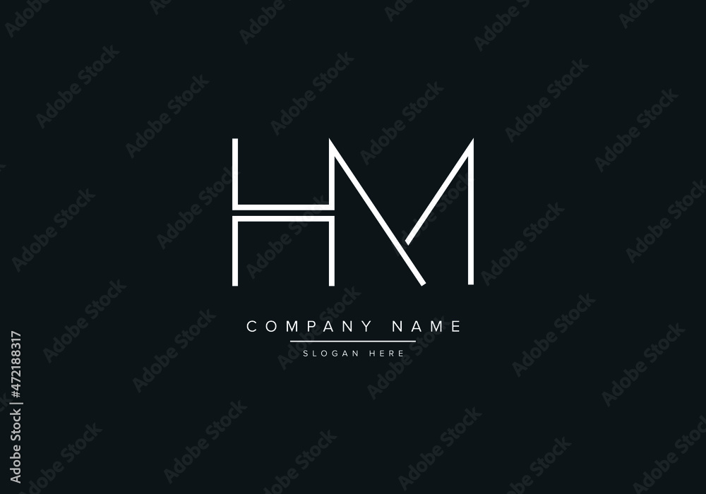initial alphabet letter icon logo, HM monogram logo Stock Vector ...