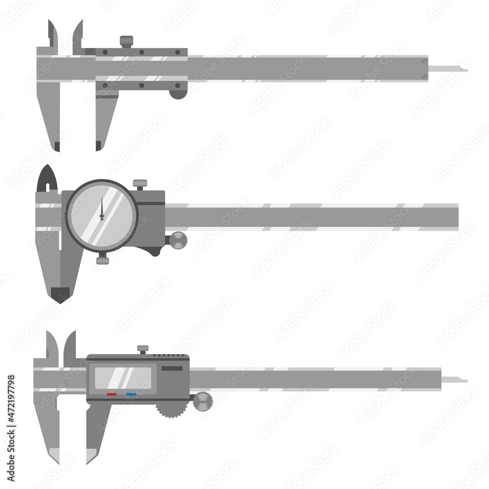 vernier caliper vector image for measurement Stock Vector | Adobe Stock