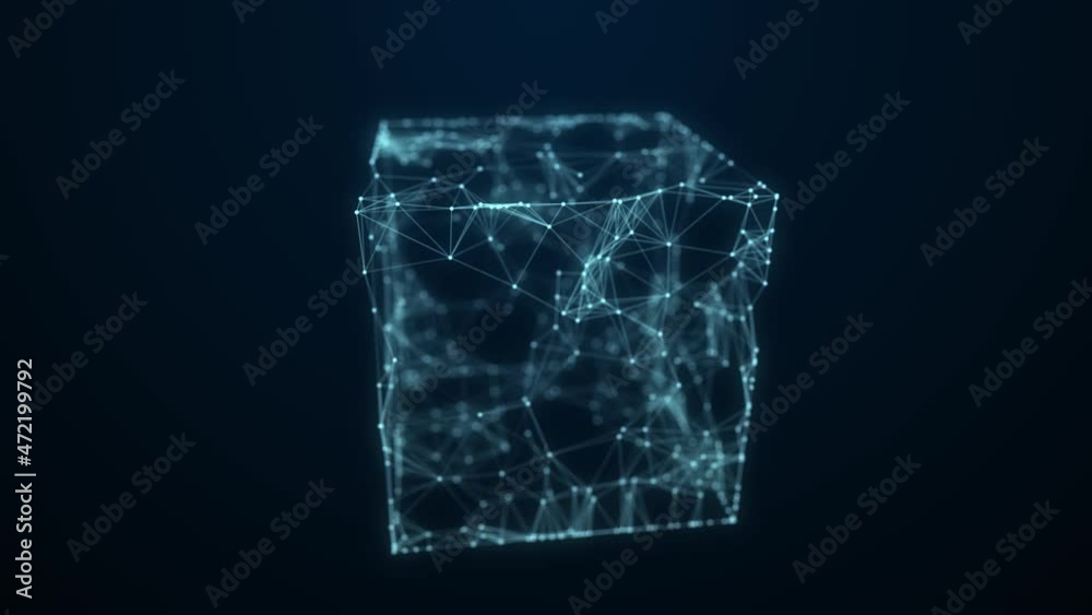 Vidéo Stock Technology block chain network connection. Big data visualization. Cyber security ...