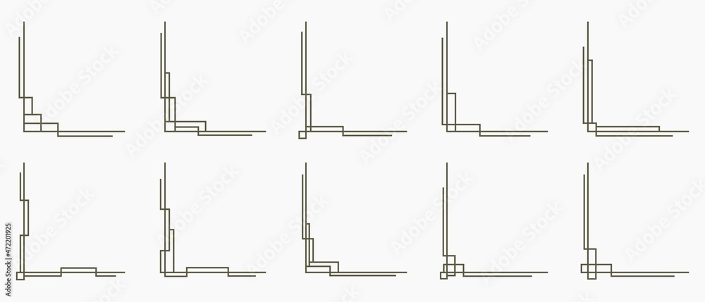 Set of simple corner frames.Design for decoration. Vector illustration ...