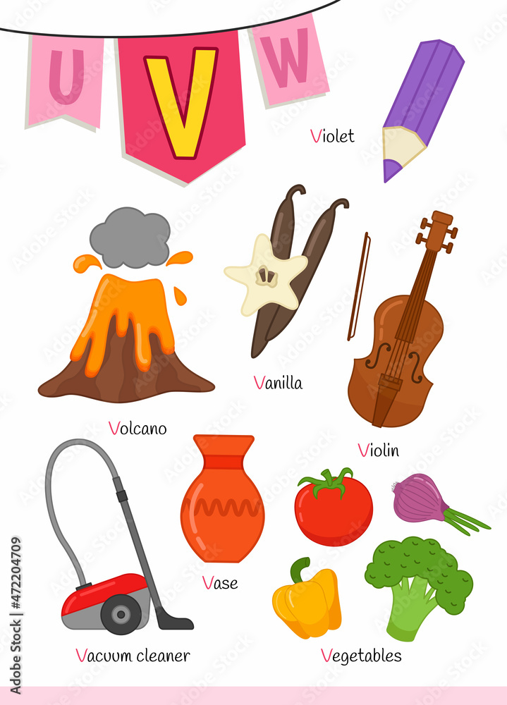 English alphabet with cartoon cute children illustrations. Kids ...