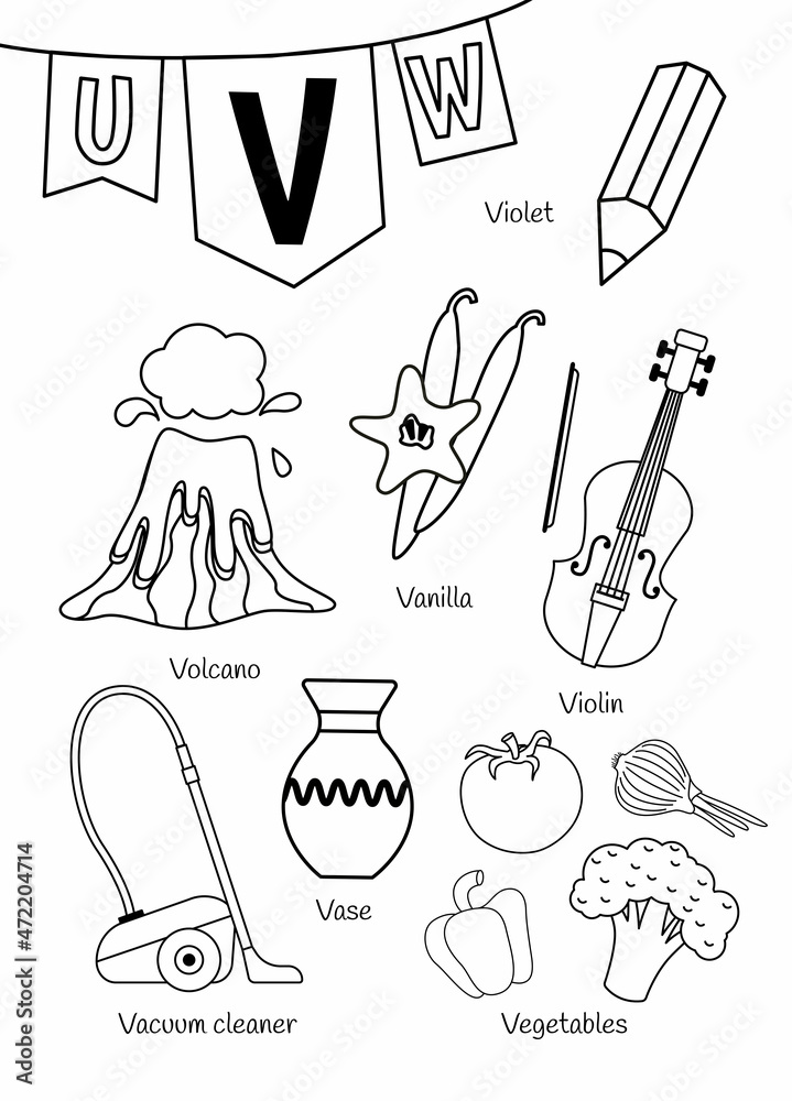 English alphabet with cartoon cute children illustrations. Kids ...