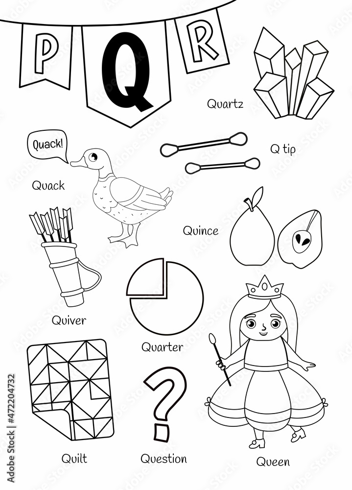 English alphabet with cartoon cute children illustrations. Kids ...