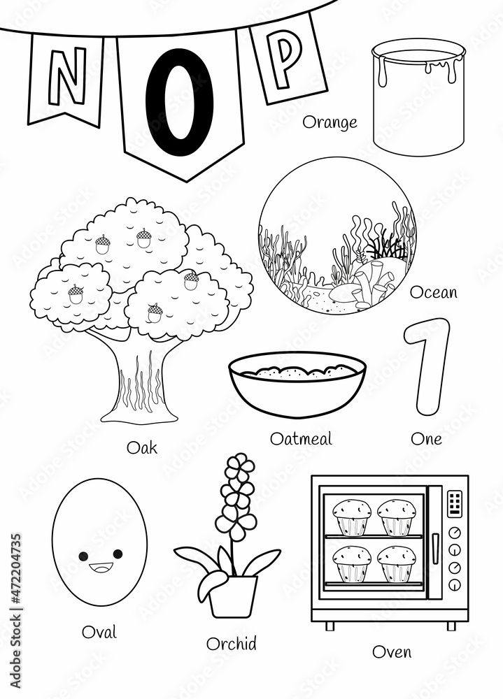 English alphabet with cartoon cute children illustrations. Kids ...