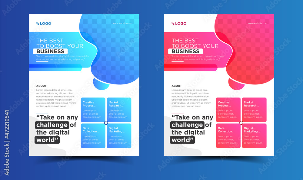 Digital agency modern flyer design layout template Magazine, Poster ...