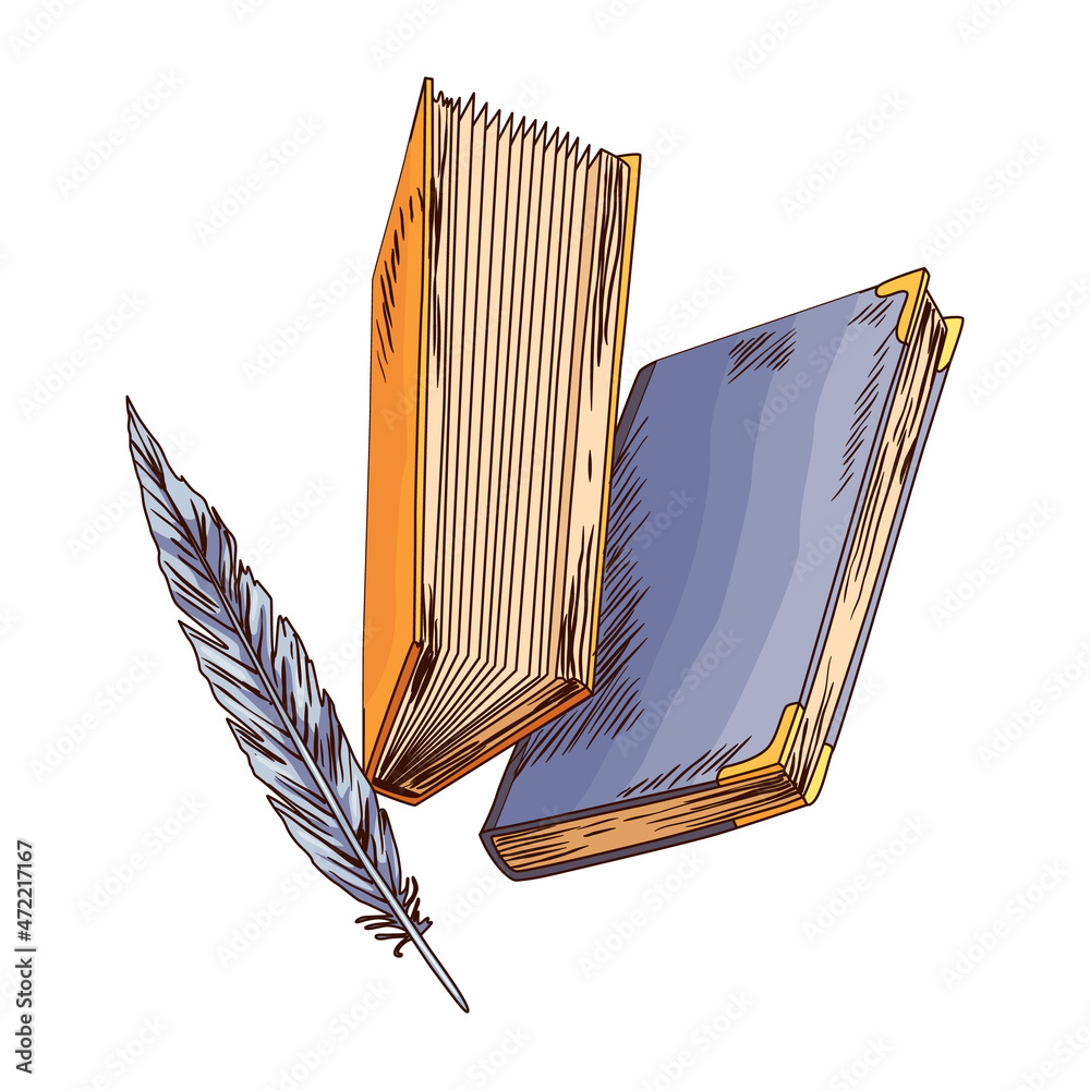 Old book. old note paper with vintage antique quill. Ancient parchment ...