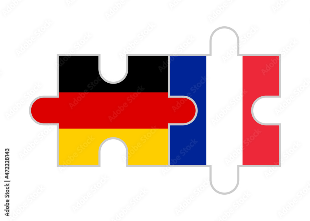 puzzle pieces of germany and france flags. vector illustration isolated ...