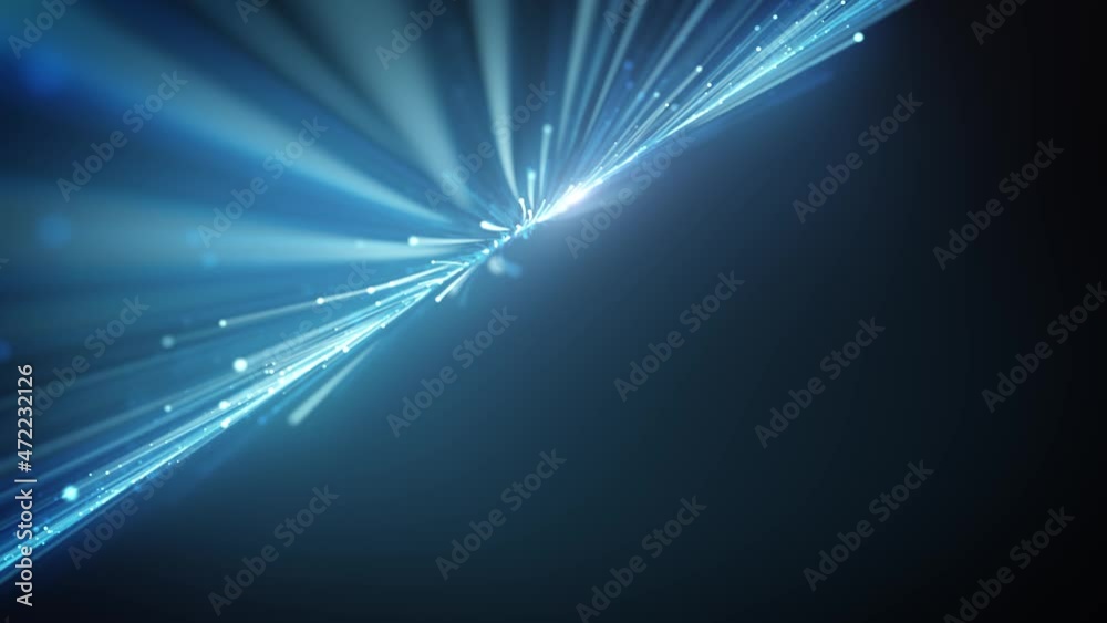 Abstract Light Fiber Strings Flowing Background Loop/ 4k animation of ...