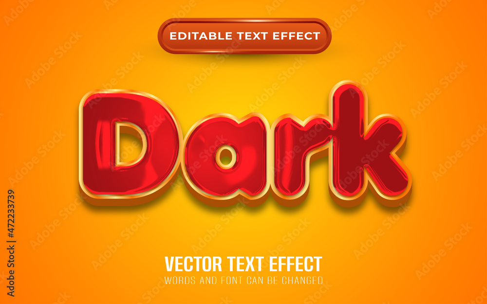 Dark text effect golden style Stock Vector | Adobe Stock