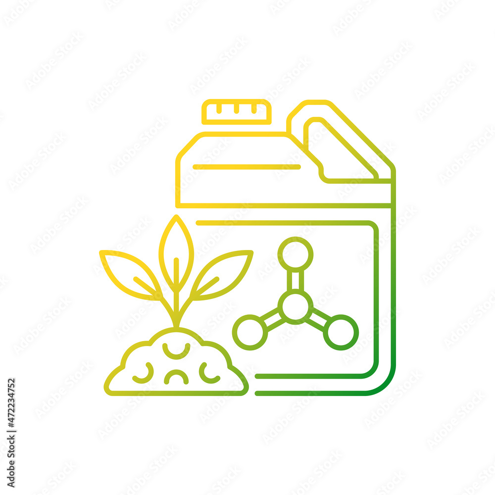 Synthetic fertilizers gradient linear vector icon. Inorganic substance ...
