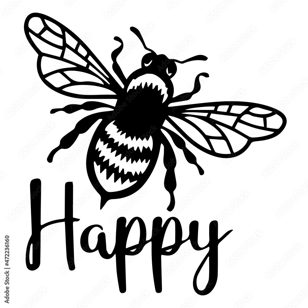 be happy logo inspirational quotes typography lettering design Stock ...