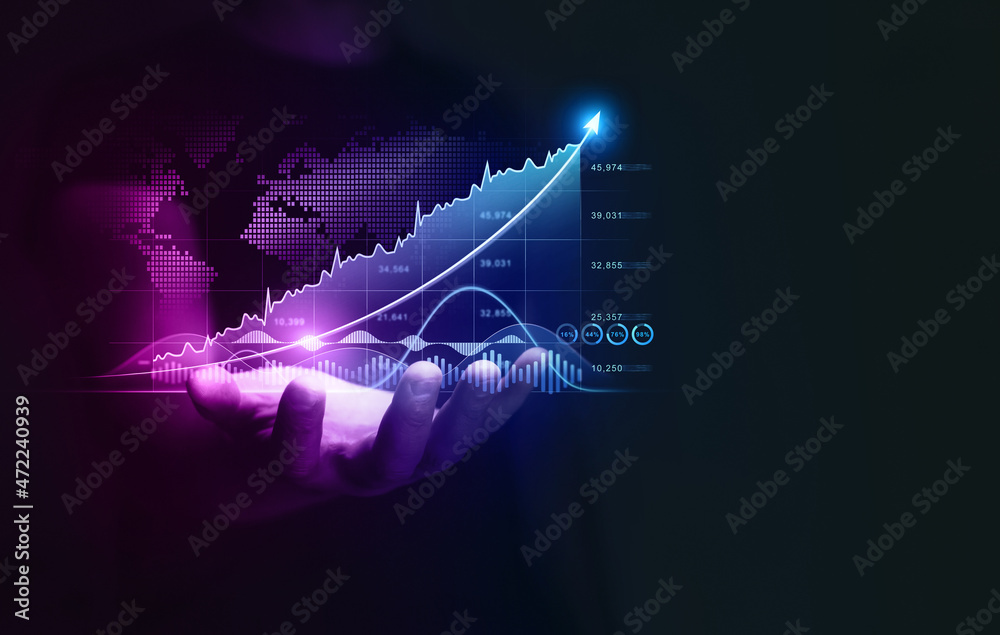 Investment finance chart stock market business and financial growth ...