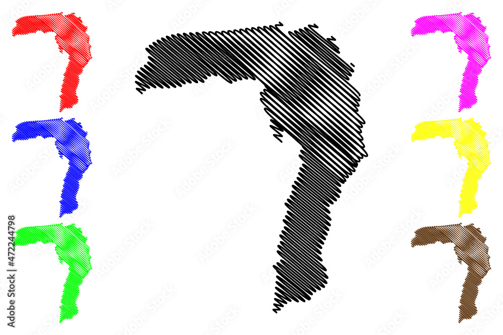 Golaghat district (Assam State, Republic of India) map vector ...