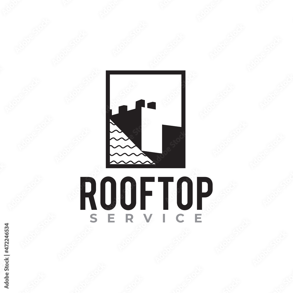 Rooftop or roofing service logo design Stock Vector | Adobe Stock