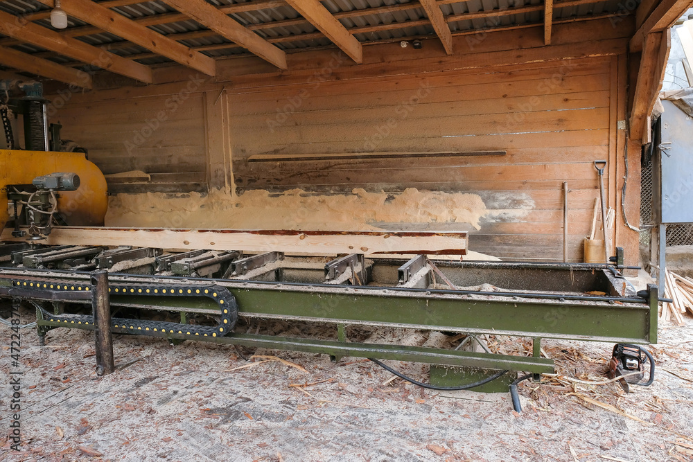Equipment for processing and sawing wood at a sawmill. Timber industry ...