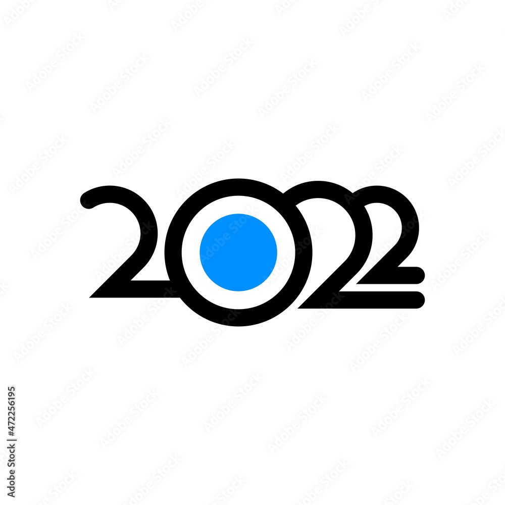 Happy New Year 2022 logo text design. Cover of business diary for 2022 ...