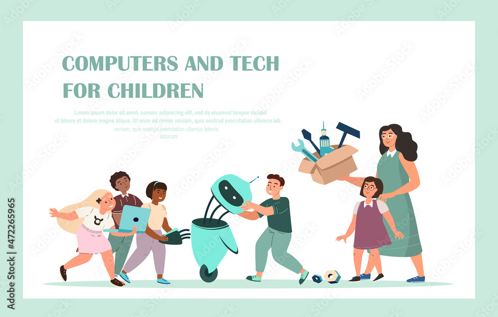 Development Classes Landing Page Template.Education,School Robotics ...