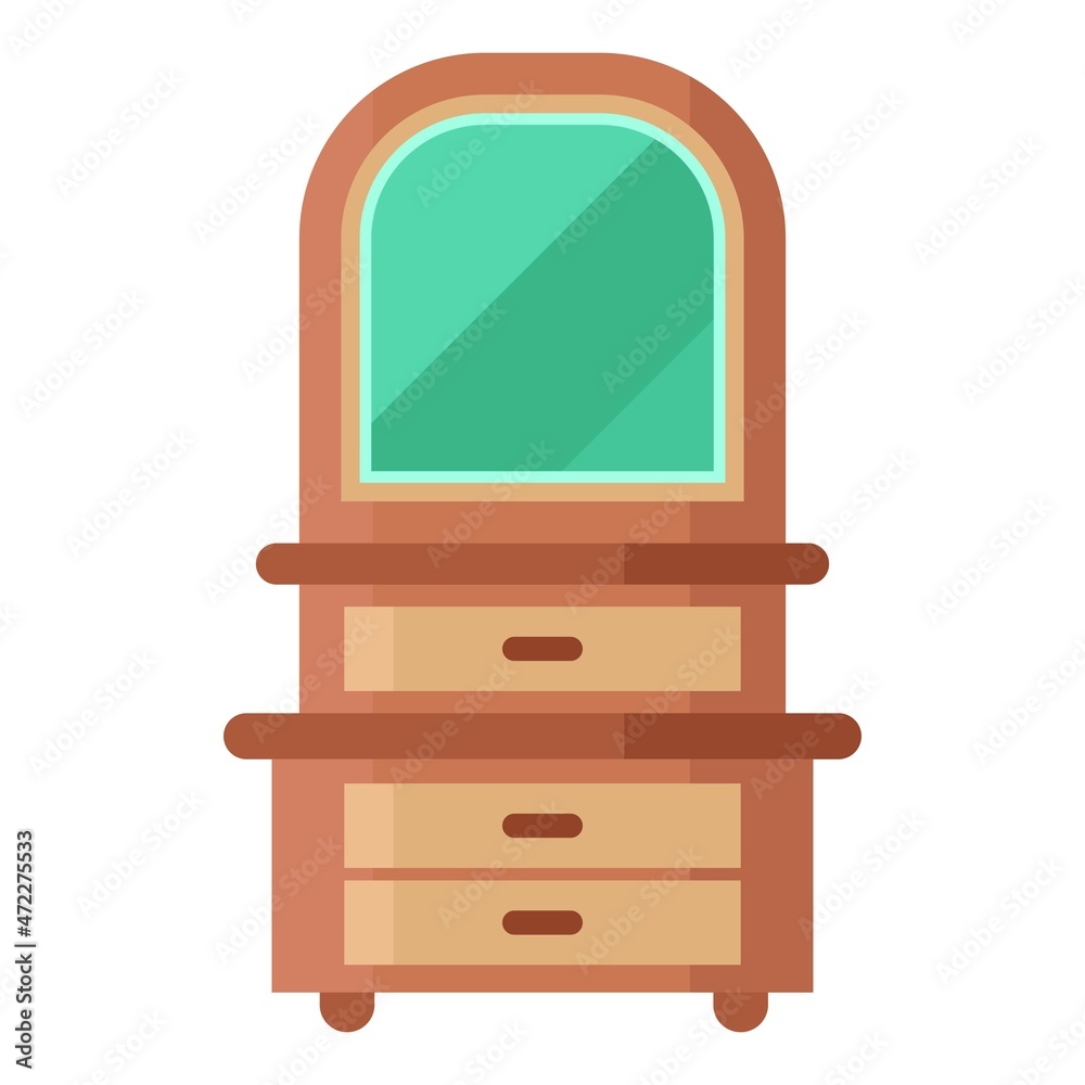 dressing table flat clipart vector illustration Stock Vector | Adobe Stock