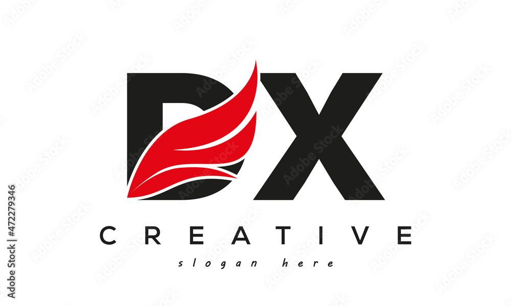 DX creative letters logo with a cut Stock Vector | Adobe Stock