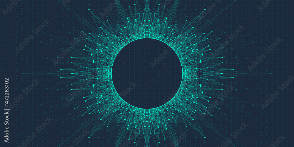 Quantum computer technology banner design template concept ...