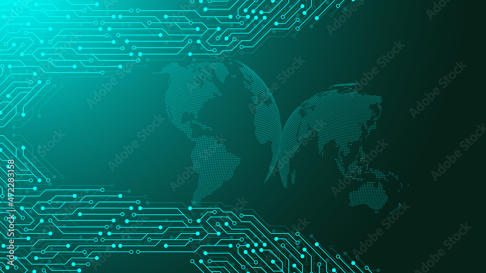 Computer motherboard background with circuit board electronic elements ...