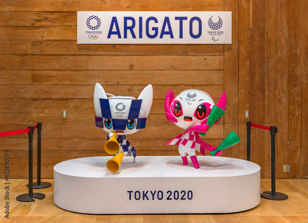 tokyo, japan - november 30 2021: Life size figurines of the mascots ...