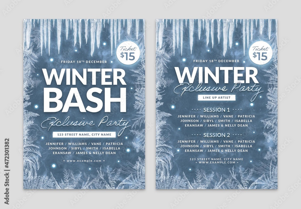 Winter Party Flyers Templates