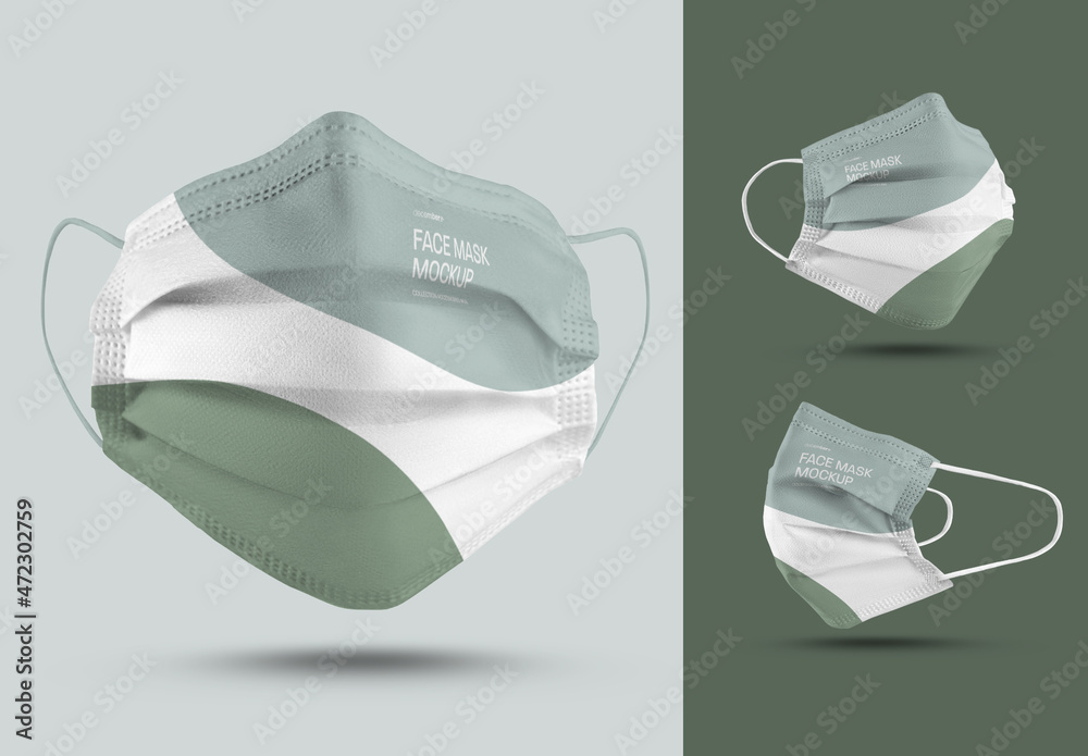 Medical Protective Face Masks Mockup Шаблон Stock | Adobe Stock