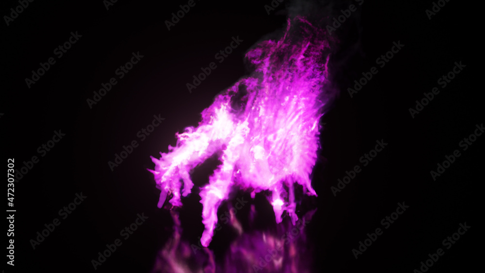 Burning collection. Fire spider. Nature and animals concept. Purple ...