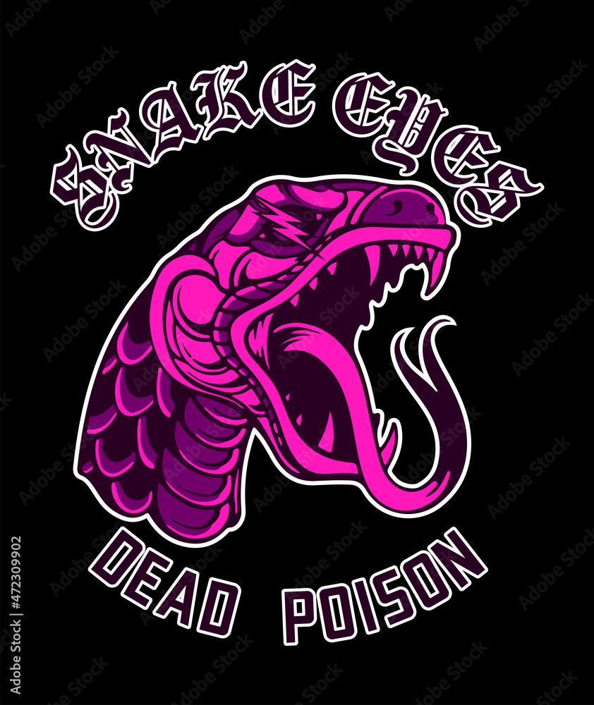angry snake head illustration vector Stock Vector | Adobe Stock