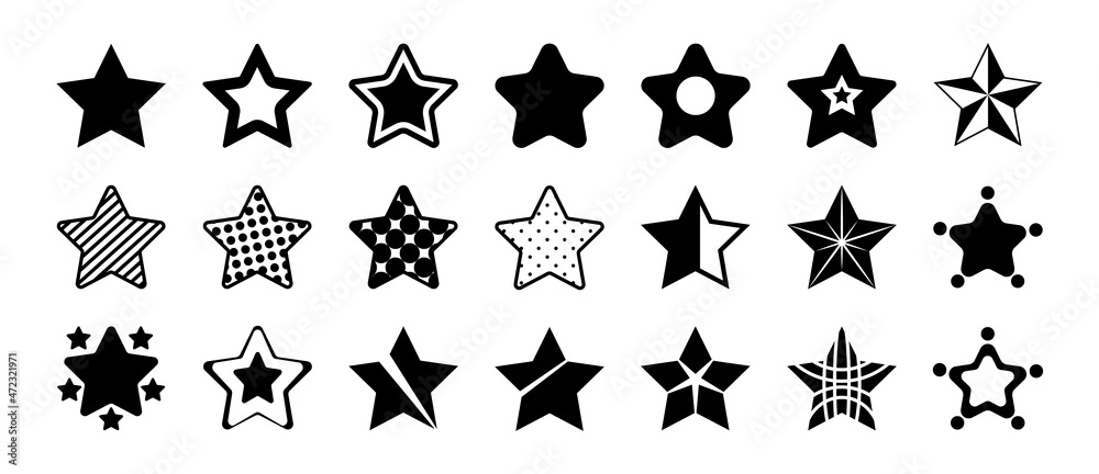 Star Vector collection. Different stars Vector set Stock Vector | Adobe ...