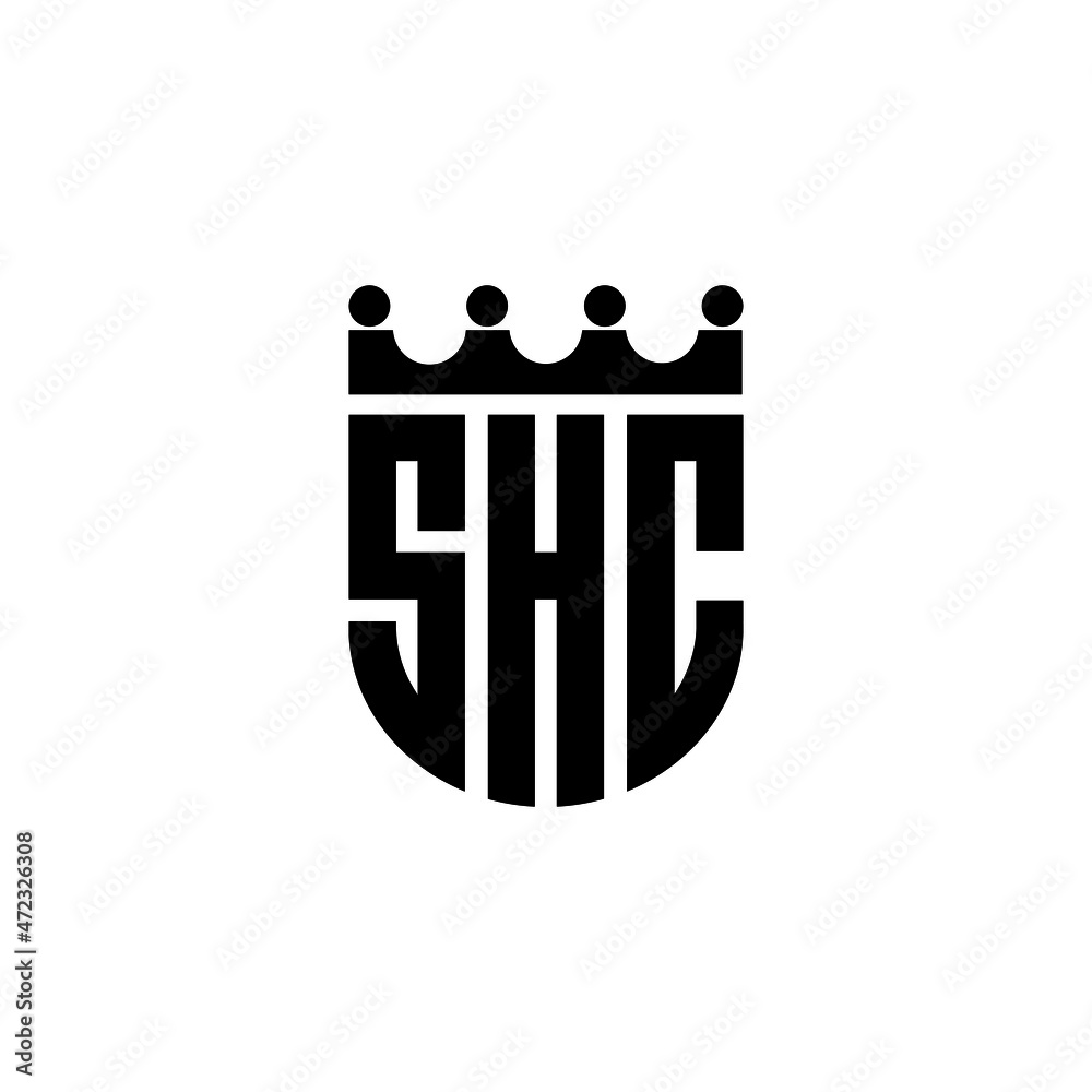 SHC letter logo design with white background in illustrator, vector ...