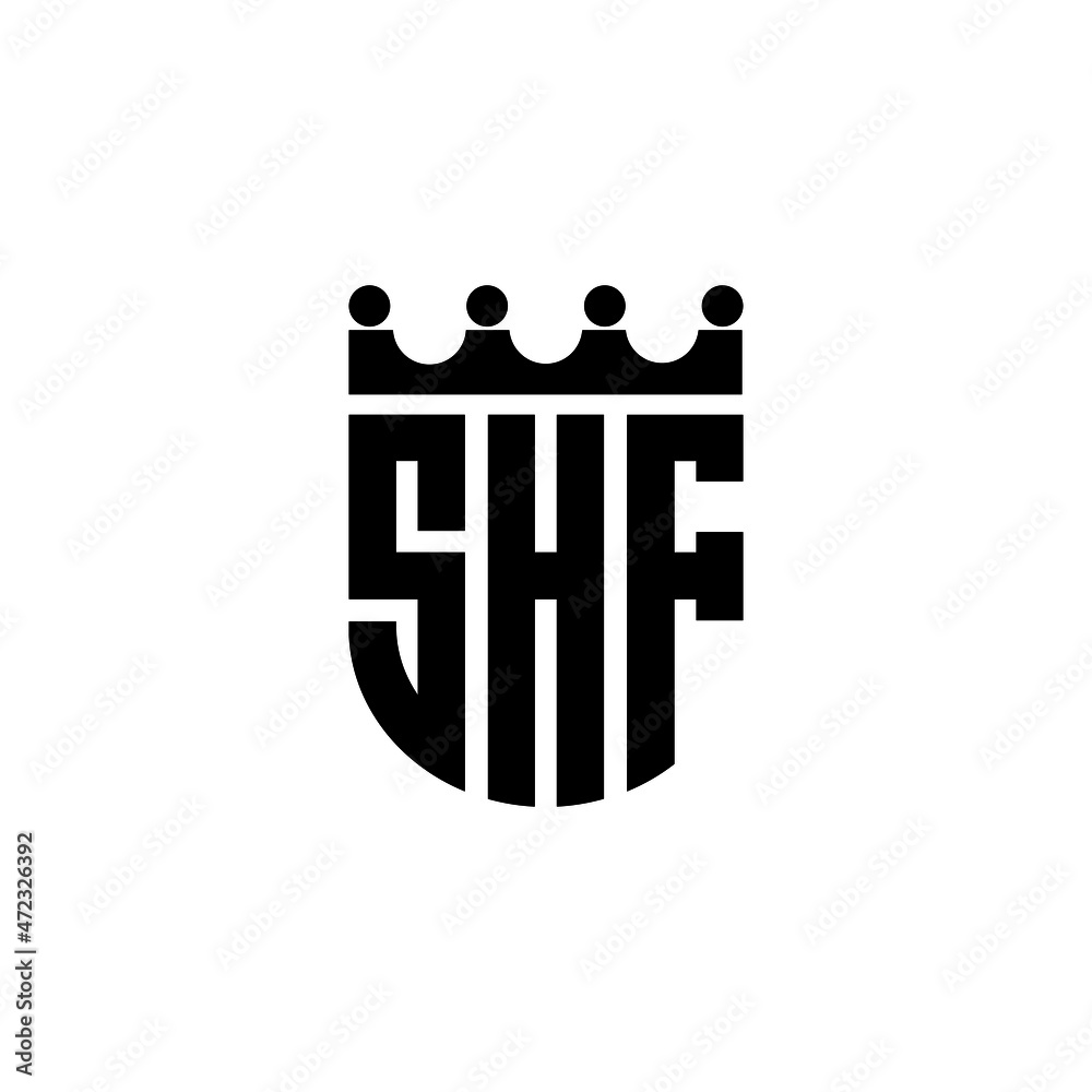 SHF letter logo design with white background in illustrator, vector ...