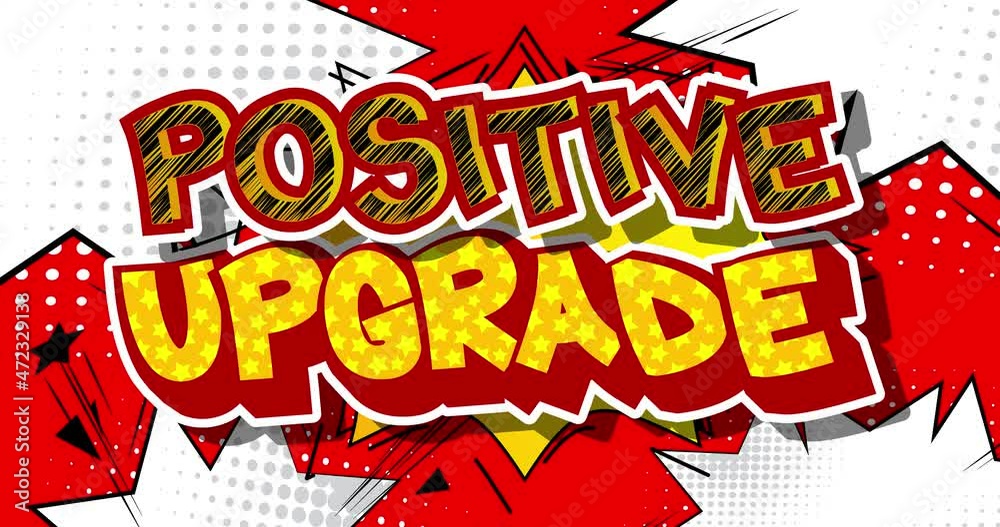 Positive Upgrade. Motion poster. 4k animated Comic book word text ...