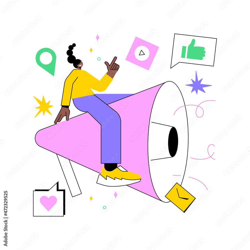 Advertising abstract concept vector illustration. Ad, billboard ...