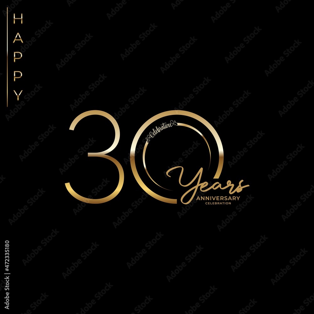 30th anniversary logotype. Golden anniversary celebration emblem design ...