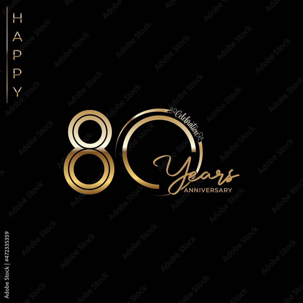 80th anniversary logotype. Golden anniversary celebration emblem design ...