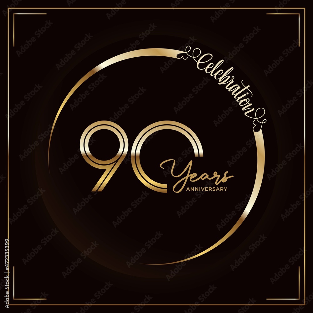 90th anniversary logotype. Golden anniversary celebration emblem design ...