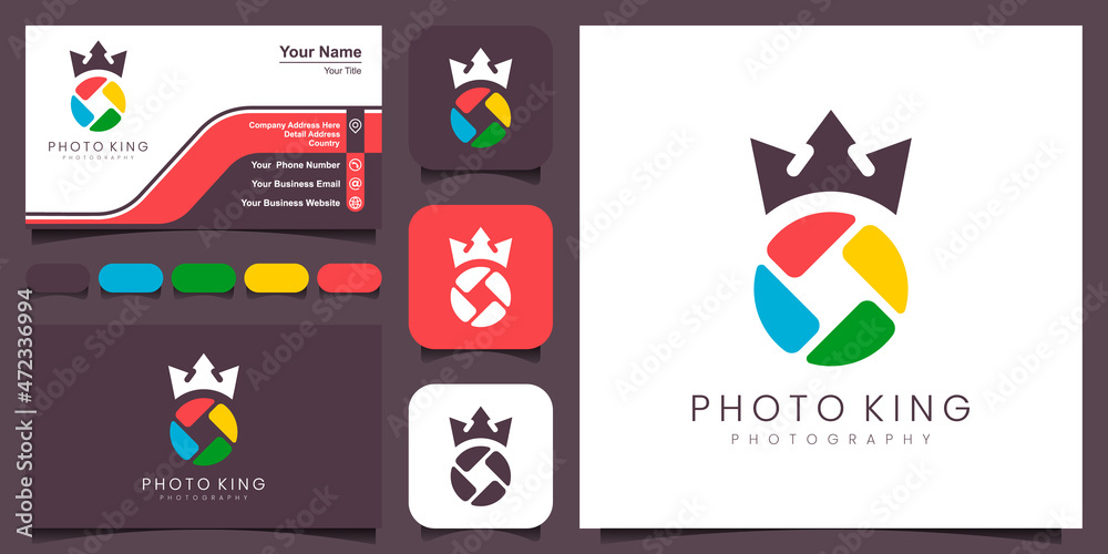 king photography studio logo, design vector simple elegant modern style ...