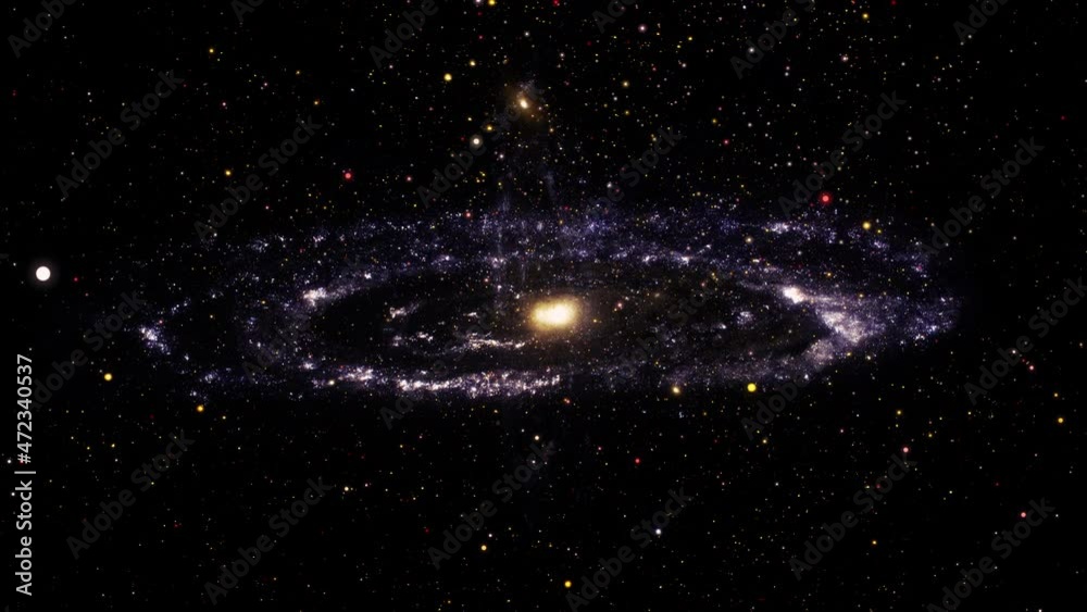 Seamless Loop Space travel Exploration Nebula sky to Spiral Galaxy. 4K ...