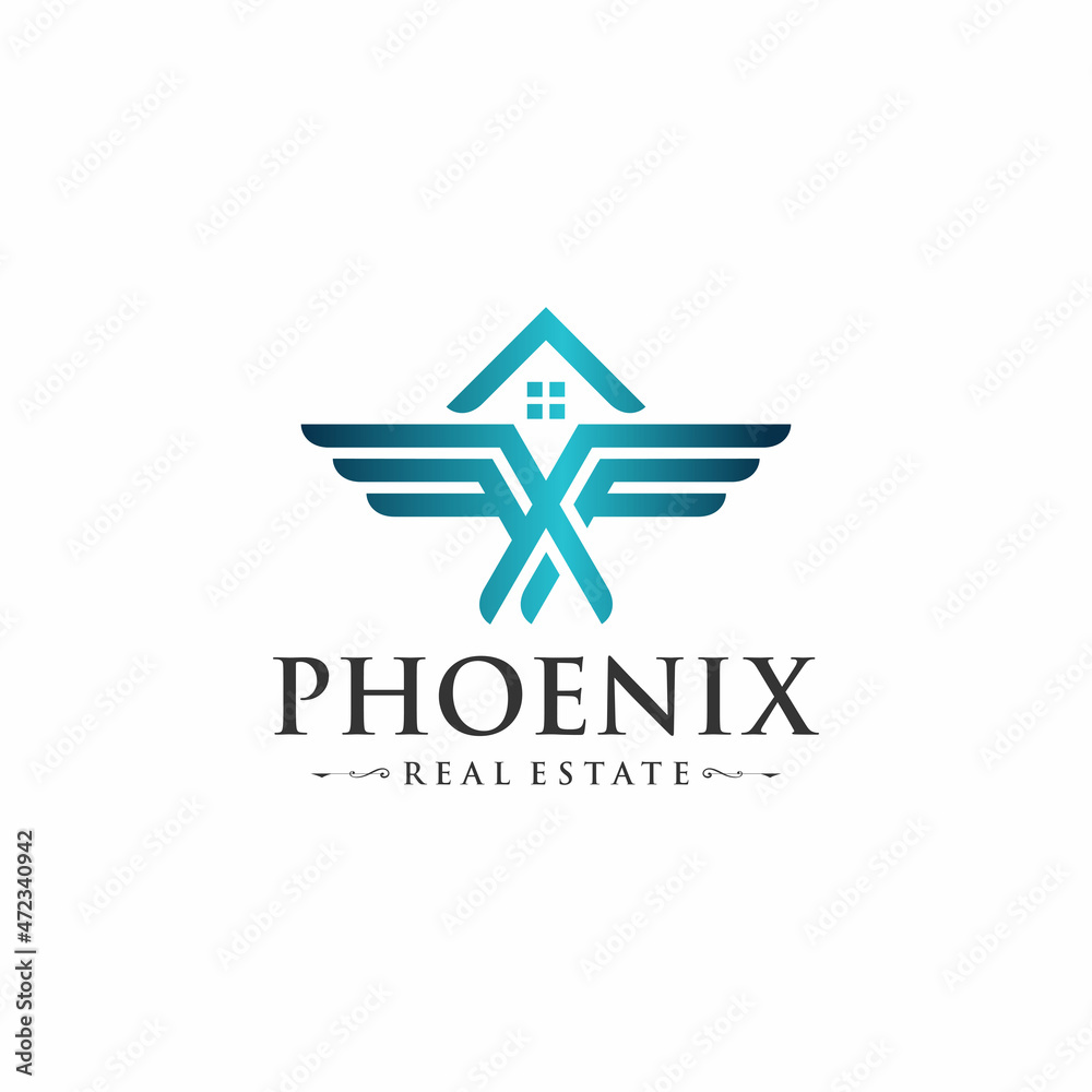 phoenix real estate Logo design vector template Stock Vector | Adobe Stock