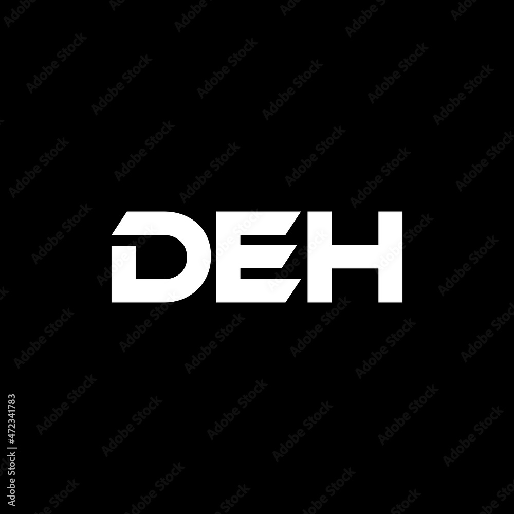 DEH letter logo design with black background in illustrator, vector ...