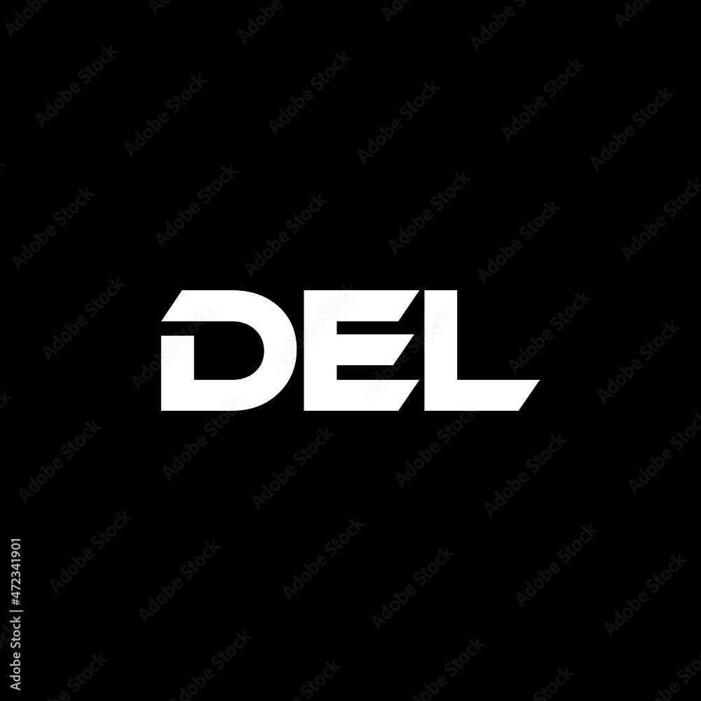 DEL letter logo design with black background in illustrator, vector ...