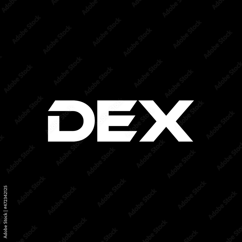 DEX letter logo design with black background in illustrator, vector ...