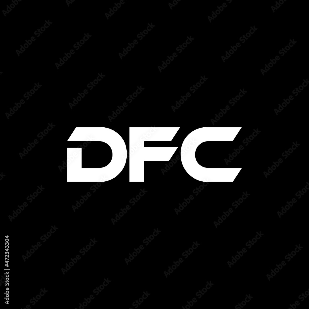 DFC letter logo design with black background in illustrator, vector ...