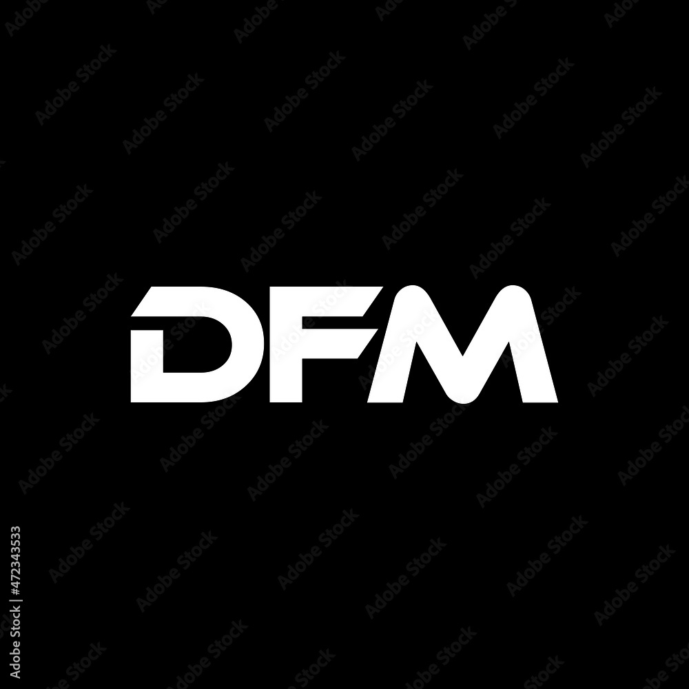 Vecteur Stock DFM letter logo design with black background in ...