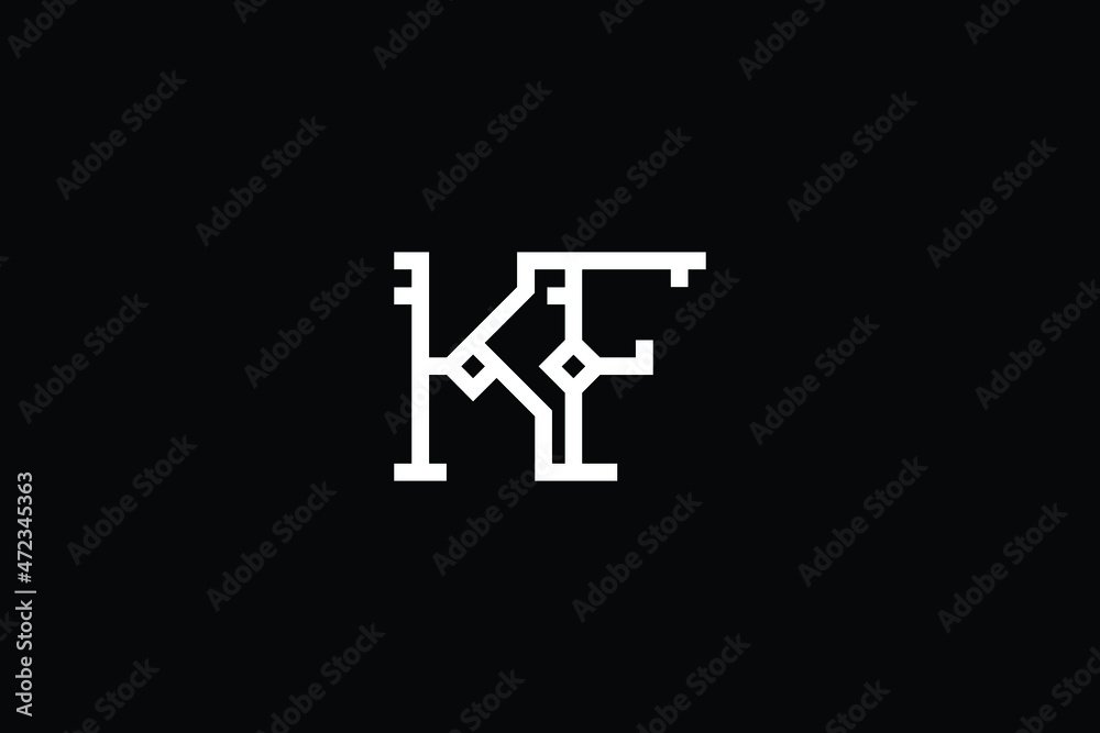 special unique initial KF logo and FK logo design. KF letter minimal ...