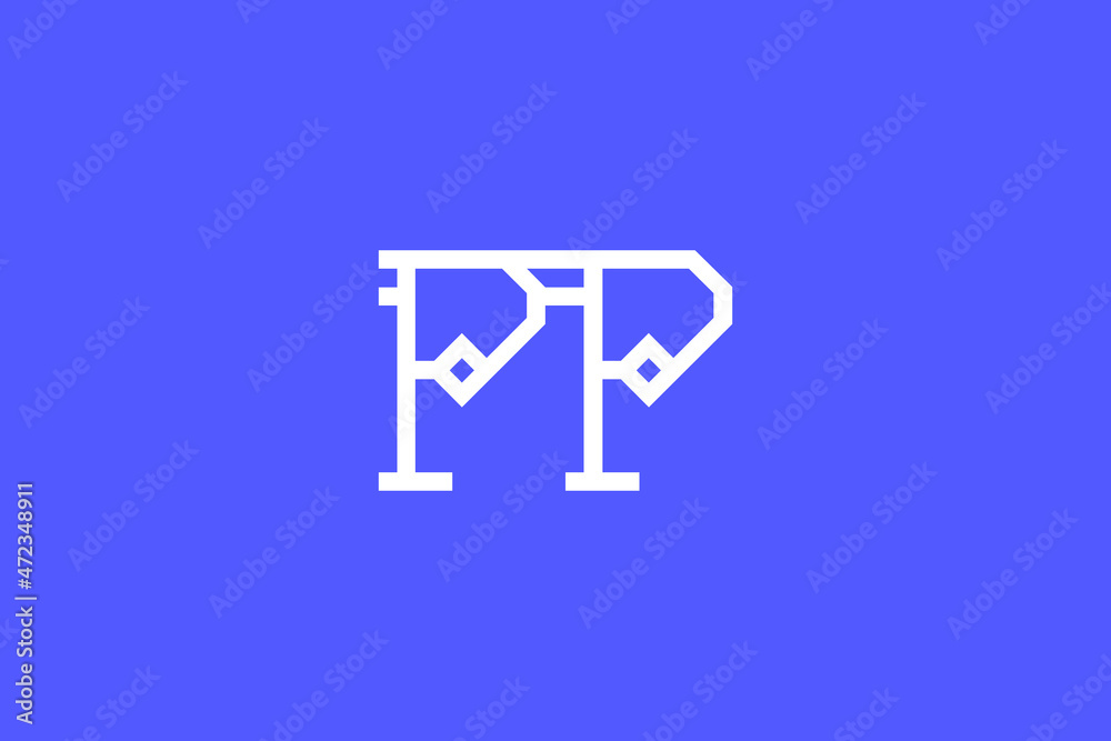 special unique initial PP logo and P logo design. PP letter minimal ...