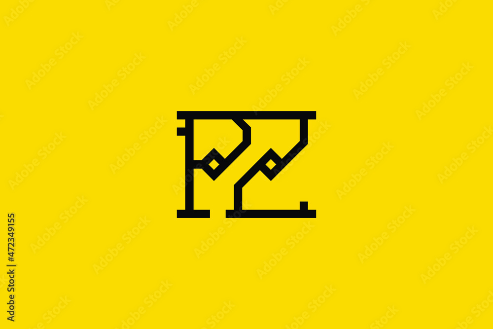 special unique initial PZ logo and ZP logo design. PZ letter minimal ...