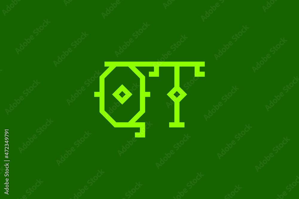 special unique initial QT logo and TQ logo design. QT letter minimal ...